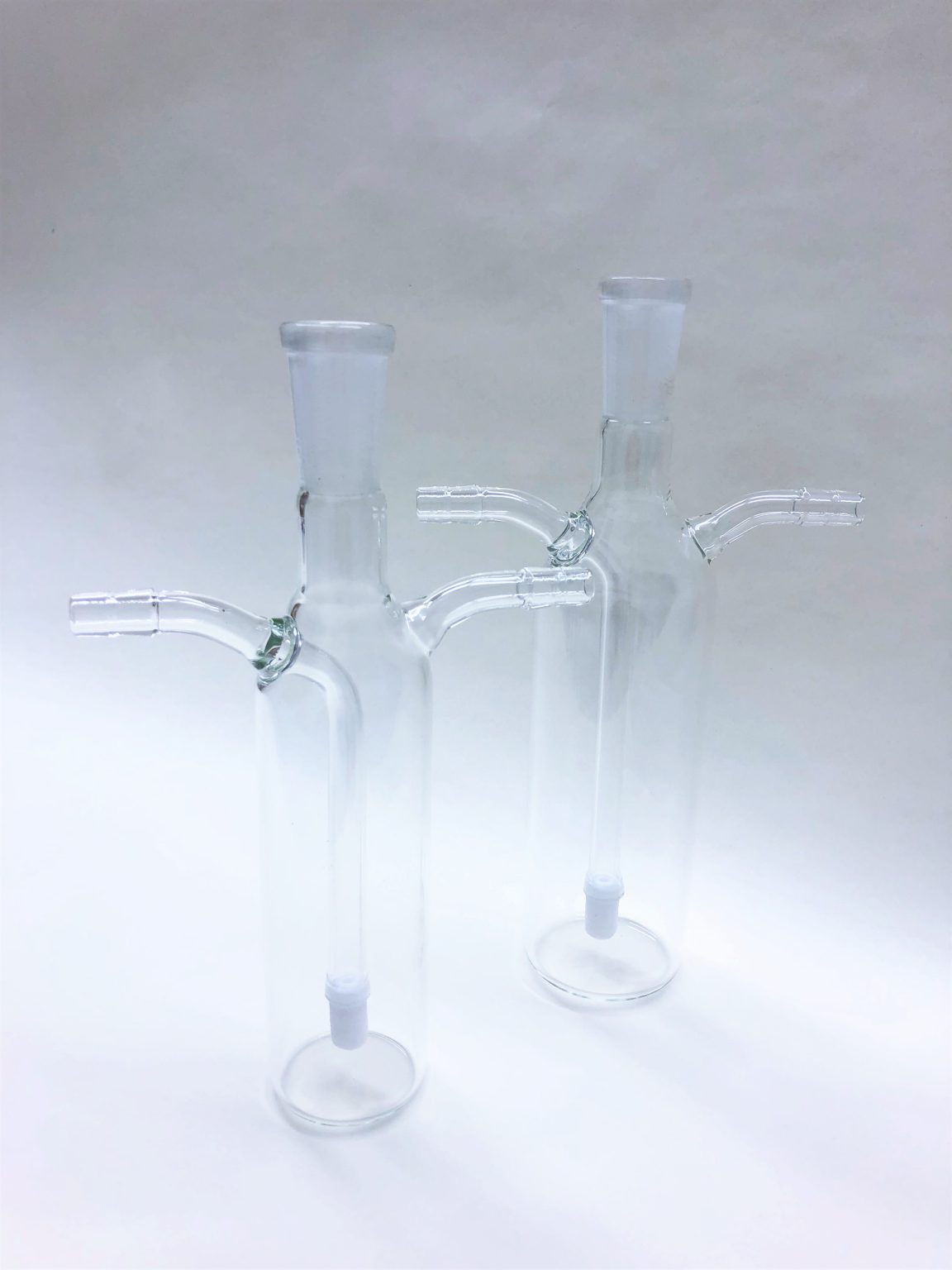 ガス吸収瓶 | 特注実験用耐熱ガラスPYREXパイレックス器具 石英ガラス器具の理化学ガラスラボ iwaki te-32